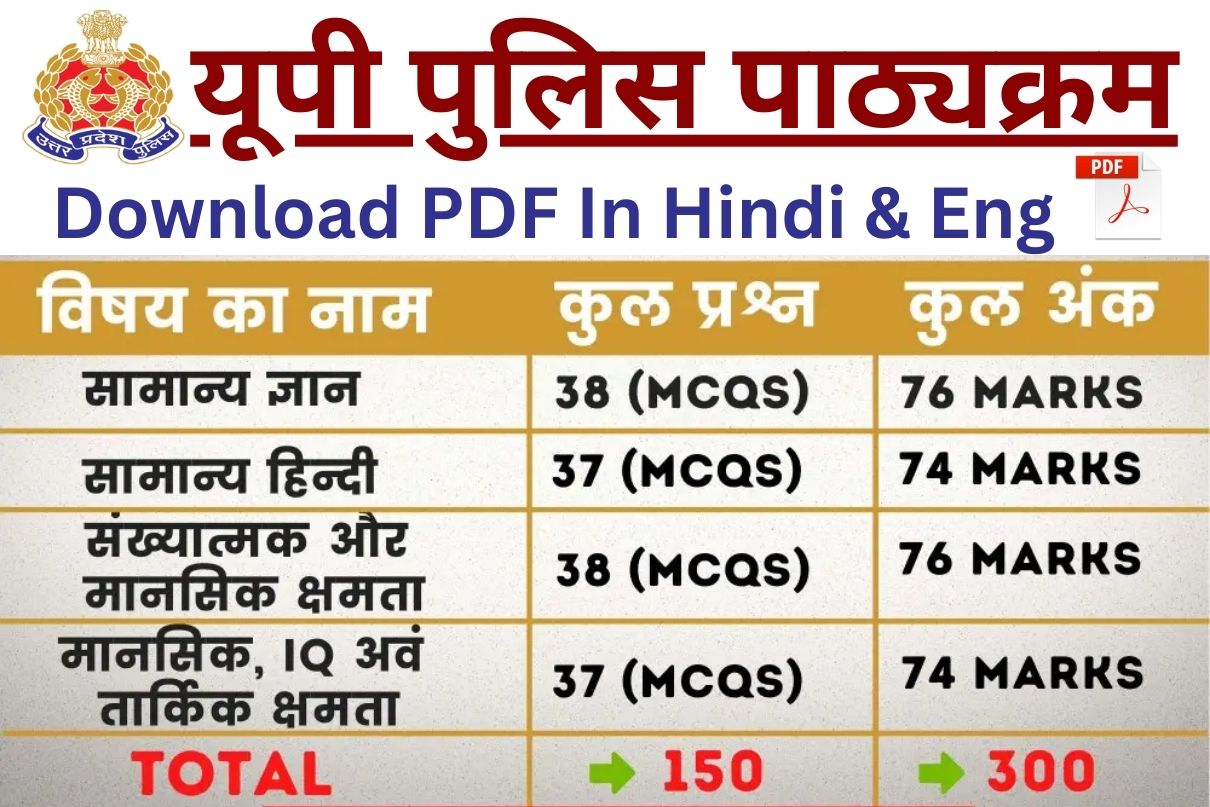 UP Police constable syllabus pdf 2023 : Exam Pattern 2023, Constable ...