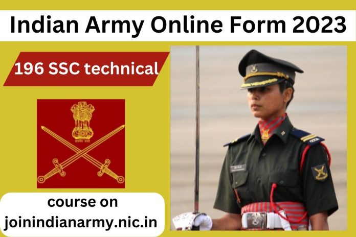 Indian Army Online Form 2023 for 194 SSC technical course on ...