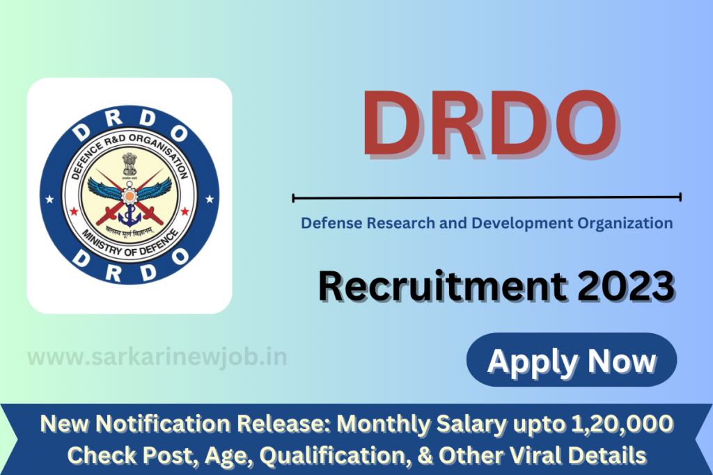 DRDO Recruitment 2023 New Notification Release: Monthly Salary upto 1 ... DRDO Recruitment 2023 New Notification Release: Monthly Salary upto 1 ...