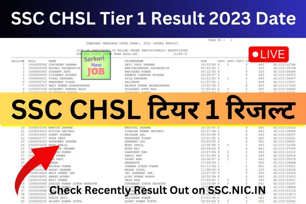 SSC CHSL Tier 1 Result 2023 Date Check Recently Result Out on SSC.NIC ... SSC CHSL Tier 1 Result 2023 Date Check Recently Result Out on SSC.NIC ...