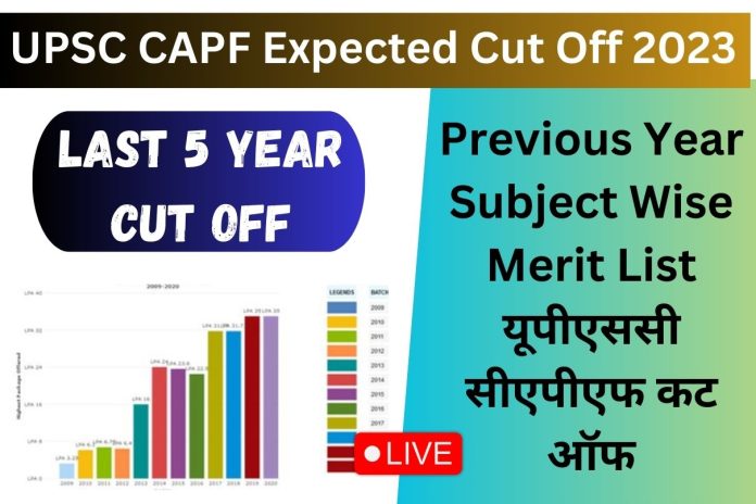 UPSC CAPF Expected Cut Off 2023 : Previous Year Subject Wise Merit List ...